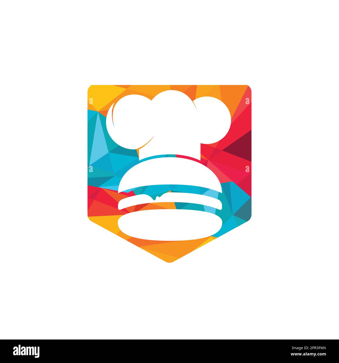 Burger chef vector logo design template. Retro fast food burger badge ...