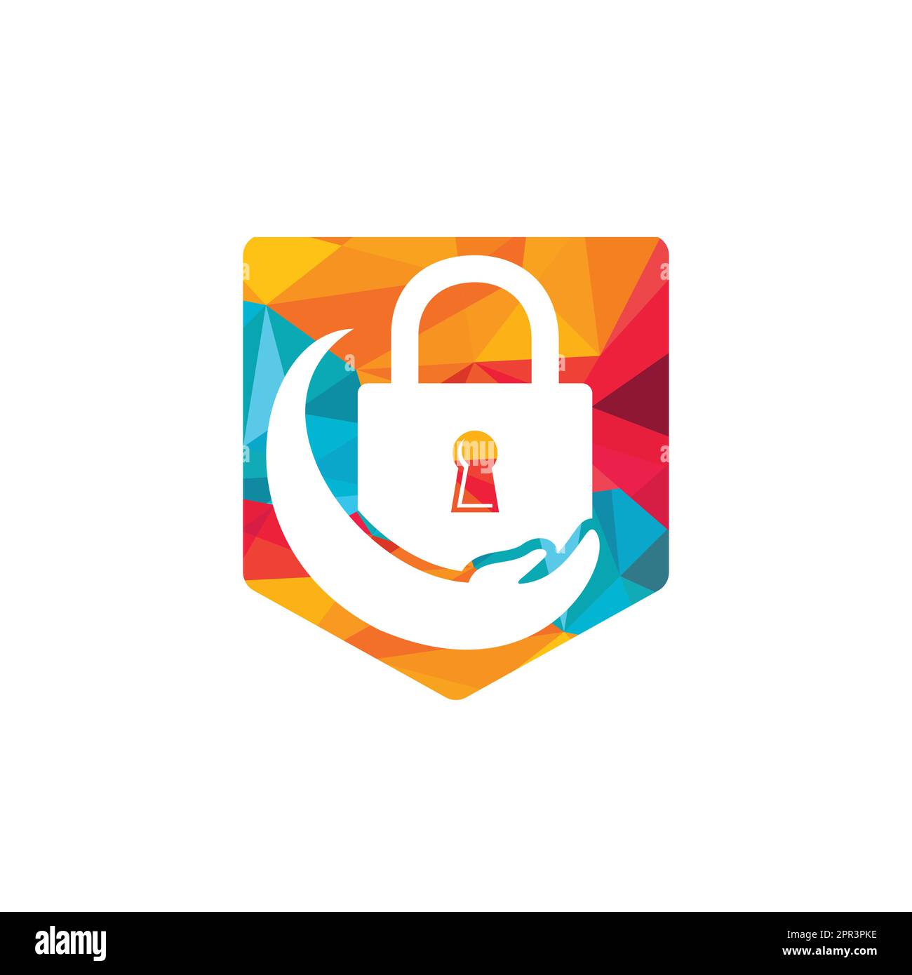 Security care vector logo design template. Vector illustration of hand ...
