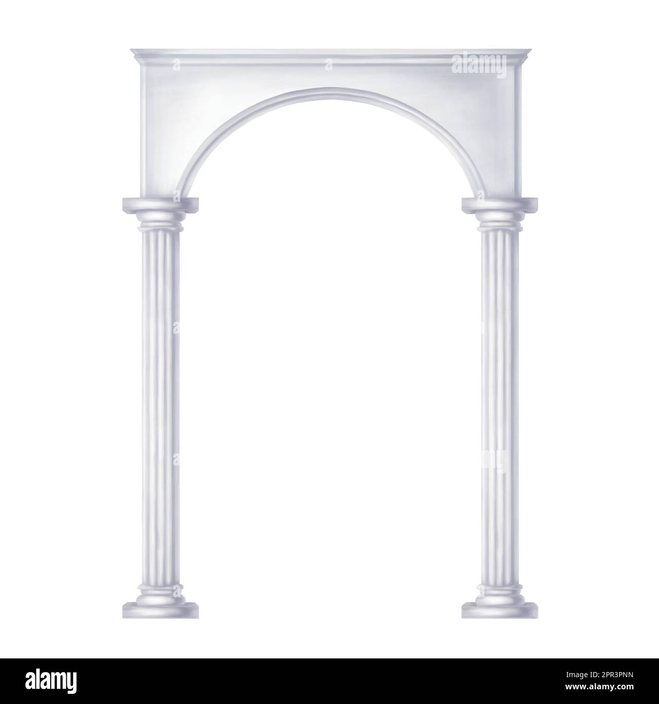 Classic antique white marble column in Roman and Renaissance style ...