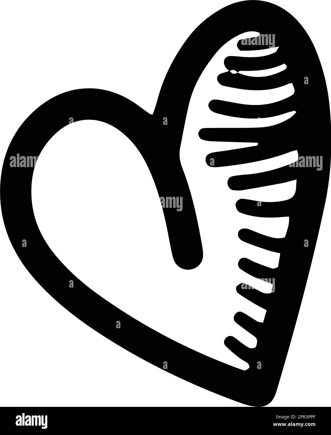 Hand drawn heart symbol love icon romantic trendy doodle art for ...