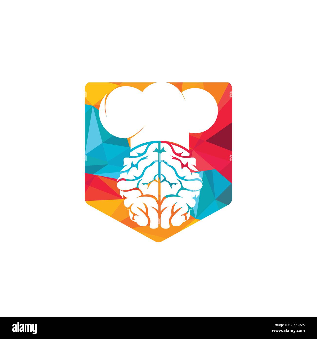 Smart chef vector logo design concept. Brain and chef hat icon Stock ...