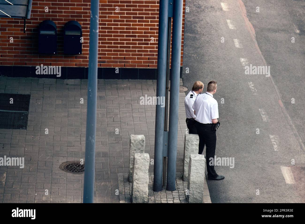HELSINKI, FINLAND - AUGUST 21, 2017: Security of private enterprise ...