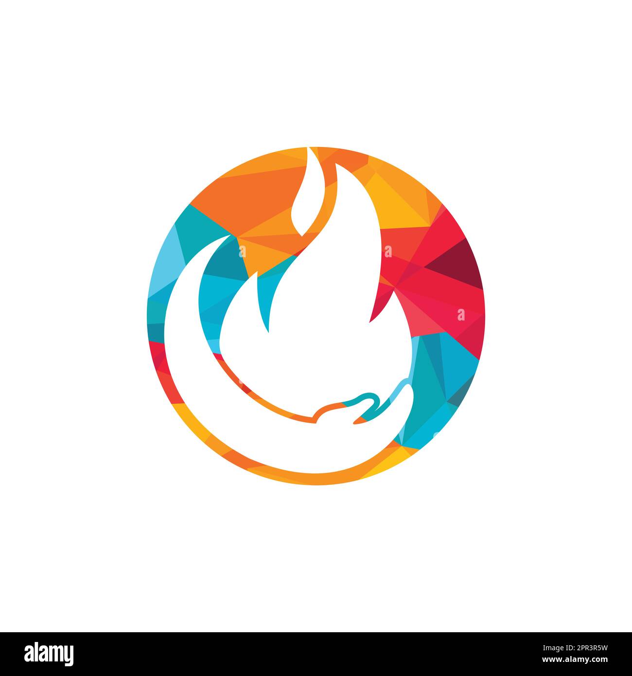 Fire care vector logo design concept. Hand and fire icon logo design ...