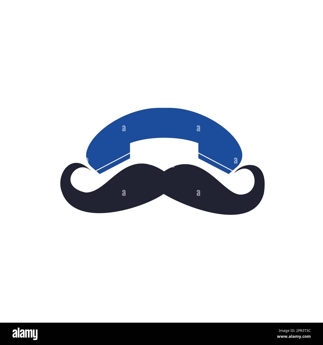 Gentleman call vector logo design template. Mustache and handset icon ...
