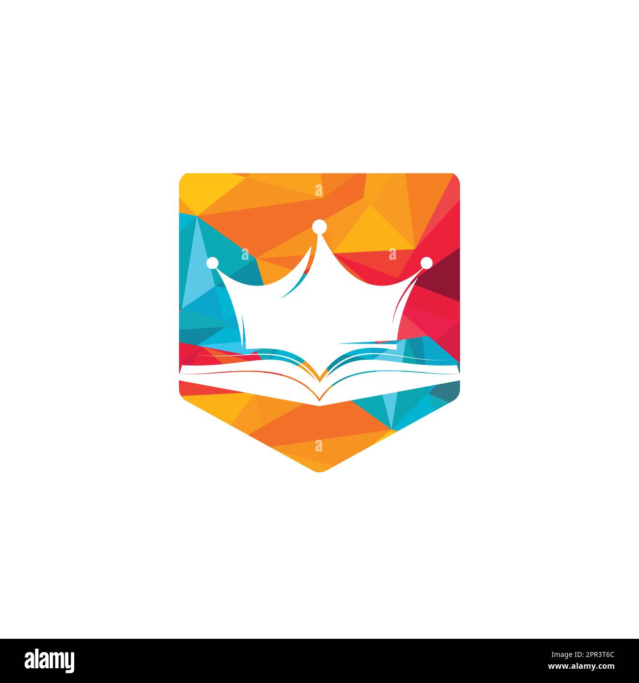 King Book vector logo template design. Vector book and crown logo ...