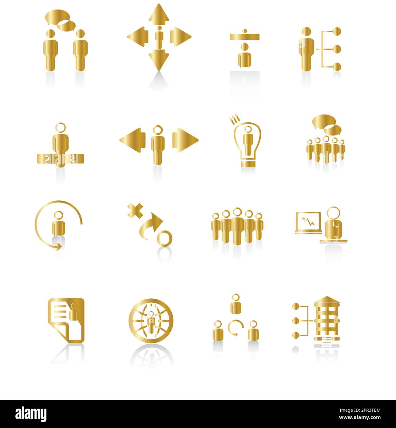 Set of gold human resource management icons Stock Vector Image & Art ...