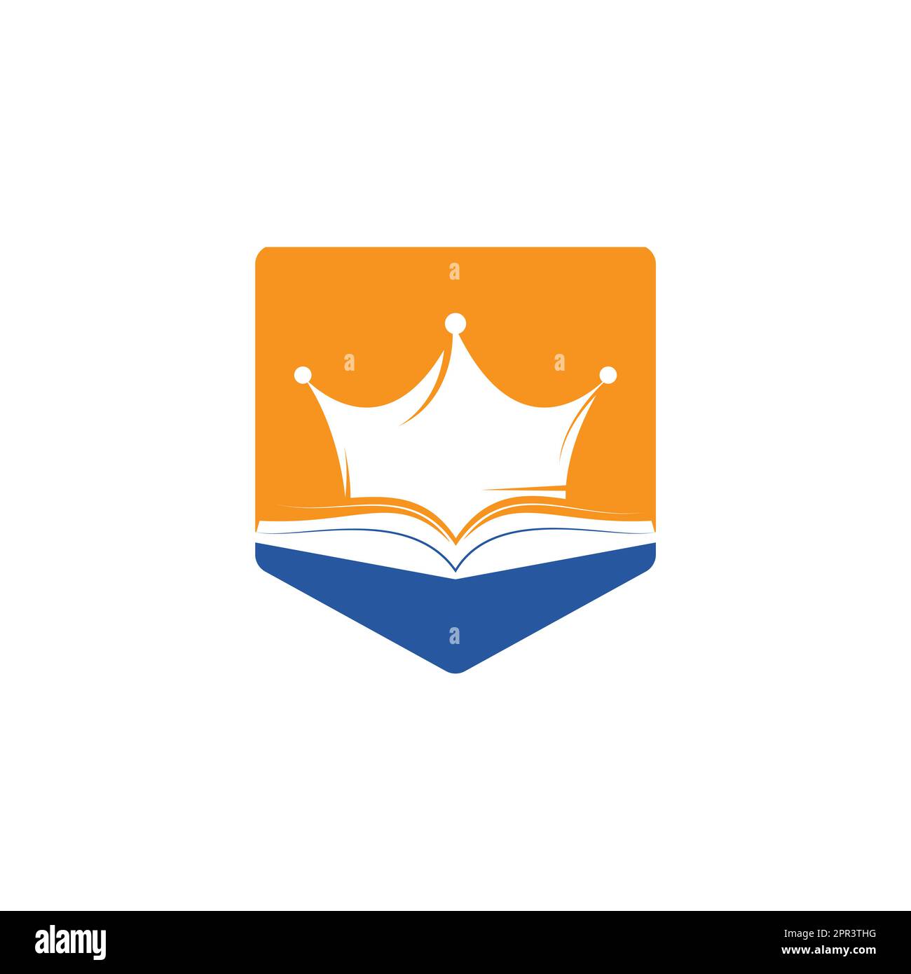 King Book vector logo template design. Vector book and crown logo ...