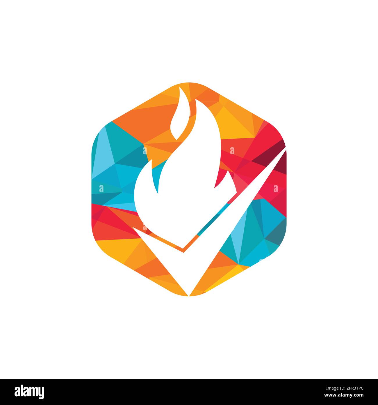 Fire check vector logo design template. Fire and checkmark icon design ...
