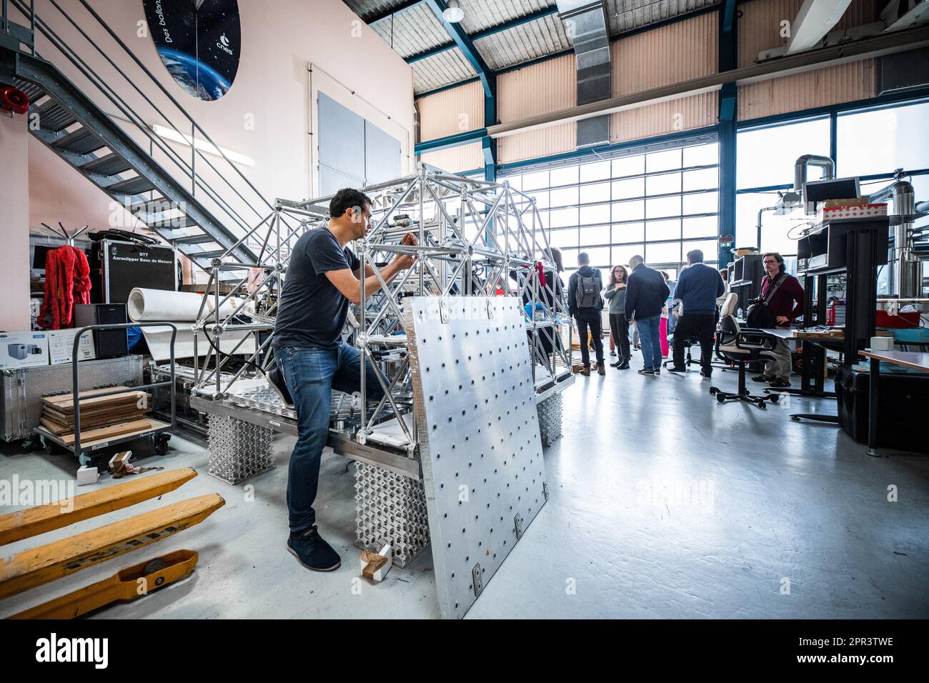 Toulouse, France. 25th Apr, 2023. CNES engineer working inside the ...
