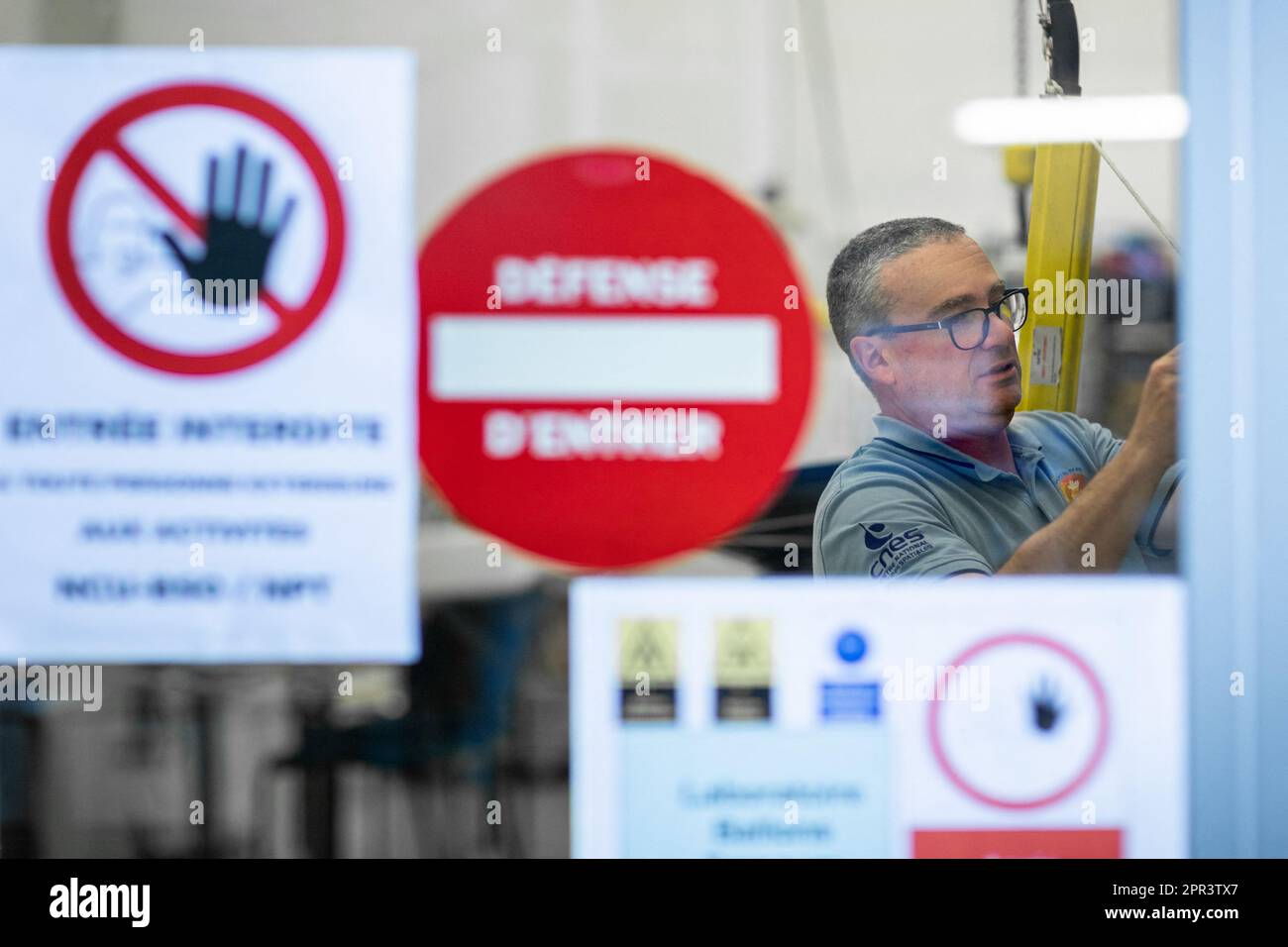 Toulouse, France. 25th Apr, 2023. CNES engineer working inside the ...