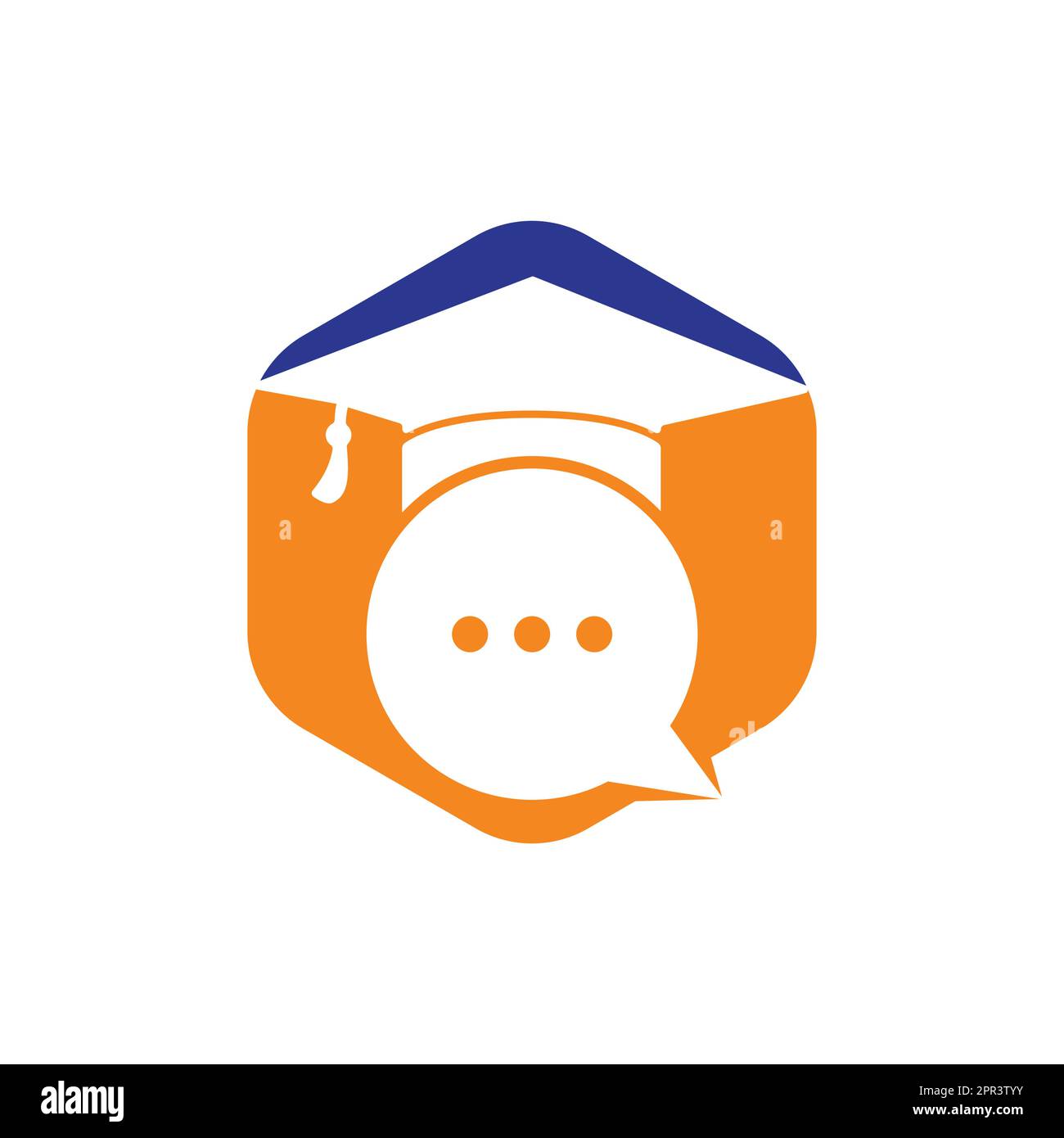 Student chat vector logo template. Chat bubble with a graduation cap ...
