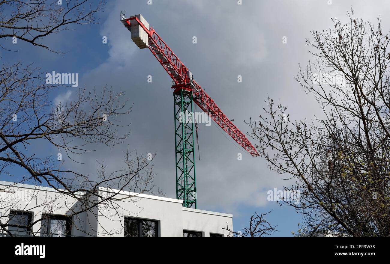 Bad Doberan, Germany. 26th Apr, 2023. Because the construction crane ...