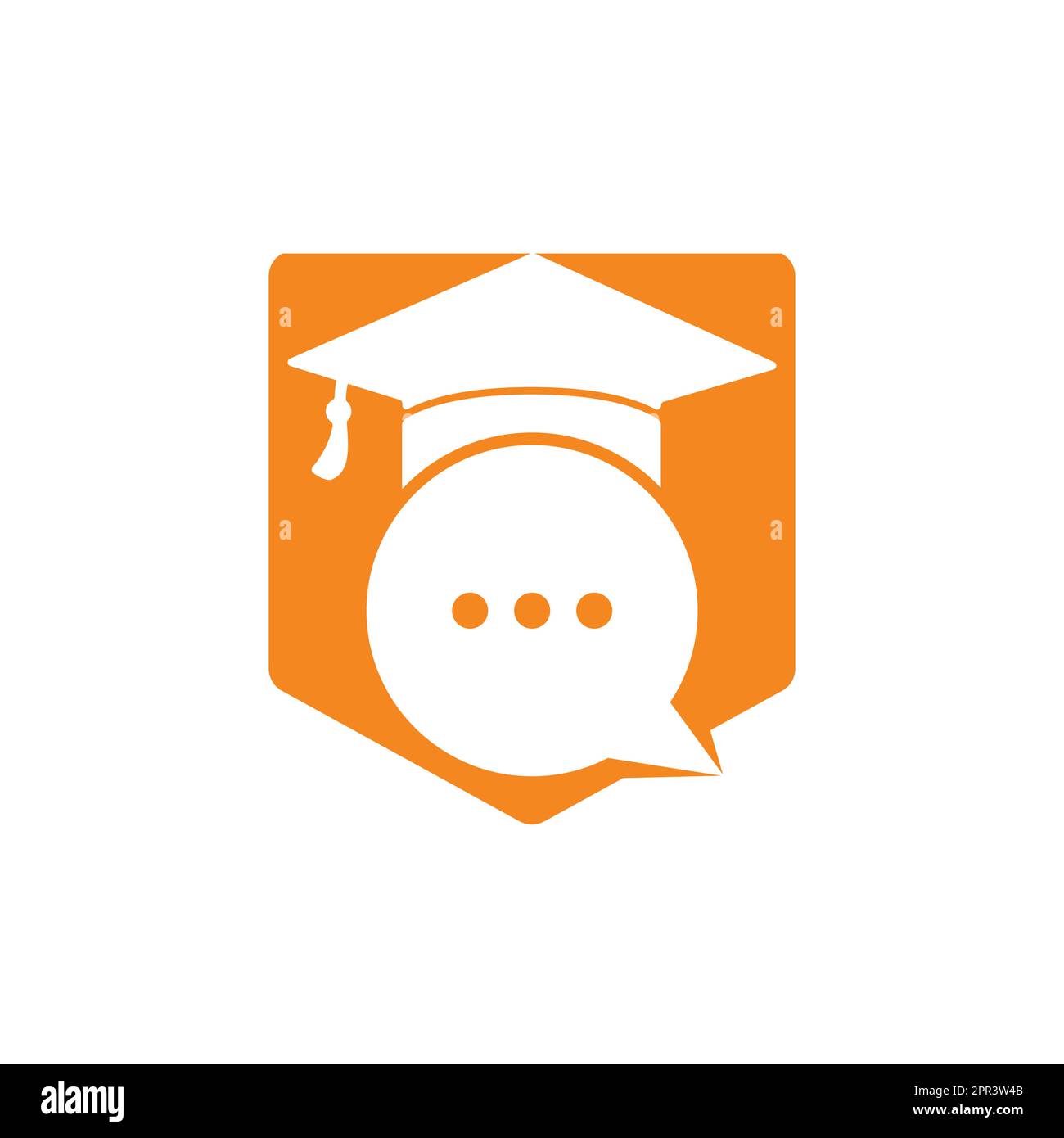 Student chat vector logo template. Chat bubble with a graduation cap ...