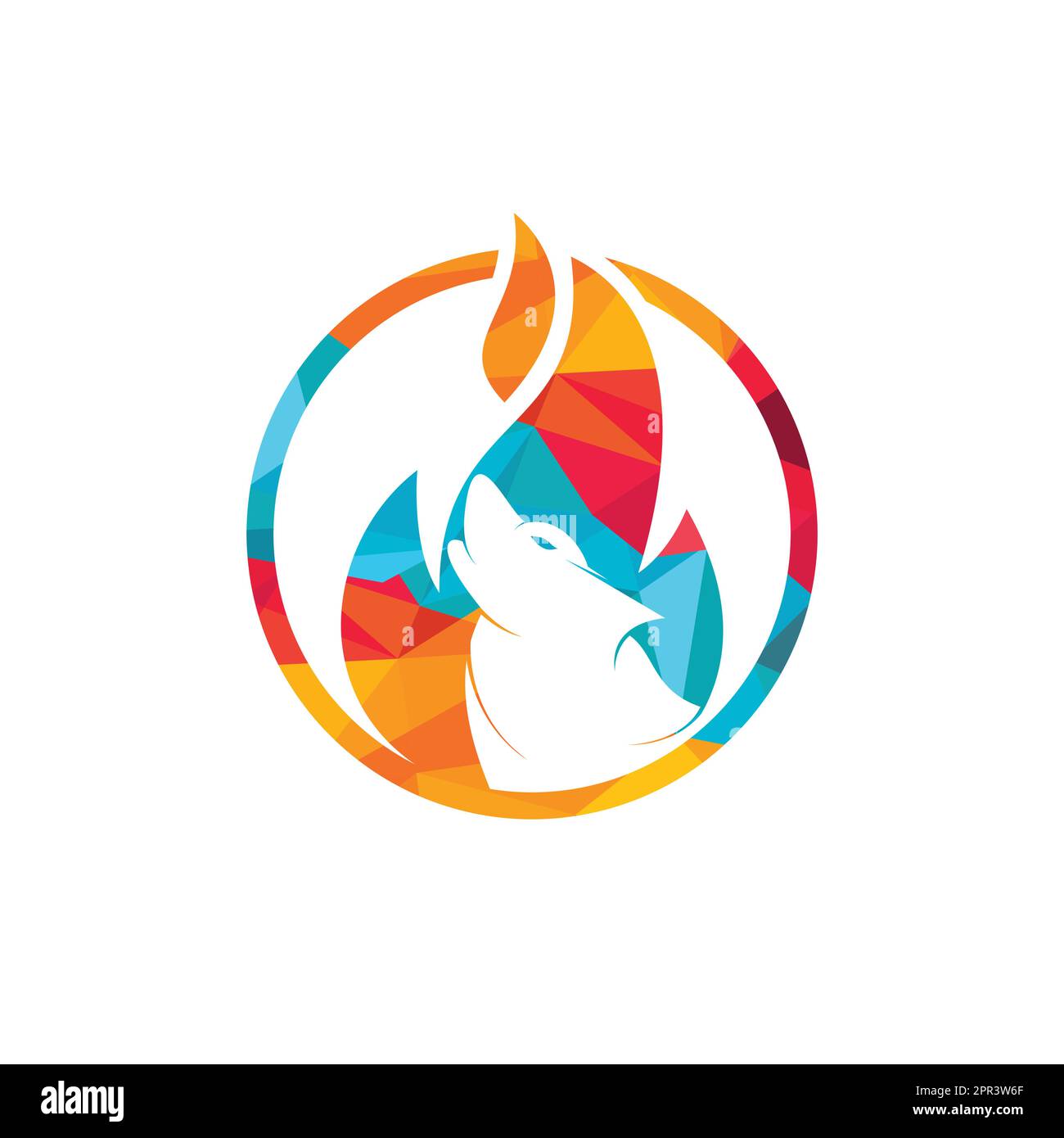 Wolf fire vector logo design template Stock Vector Image & Art - Alamy