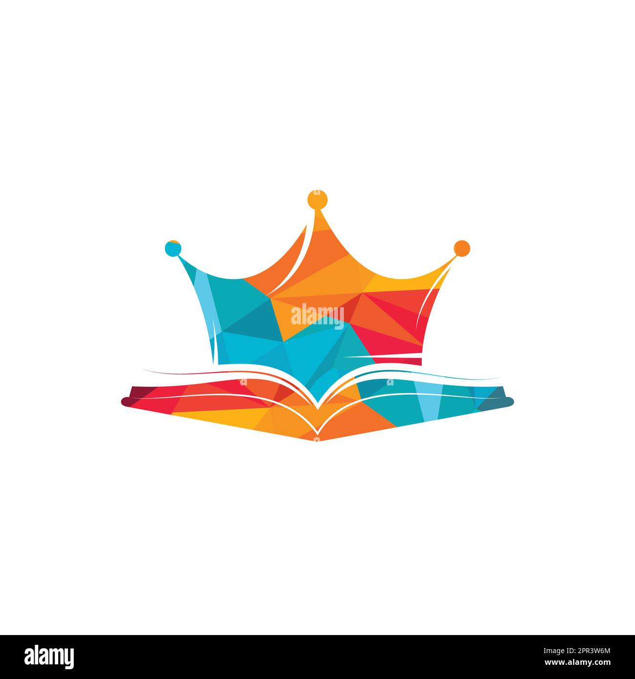 King Book vector logo template design. Vector book and crown logo ...
