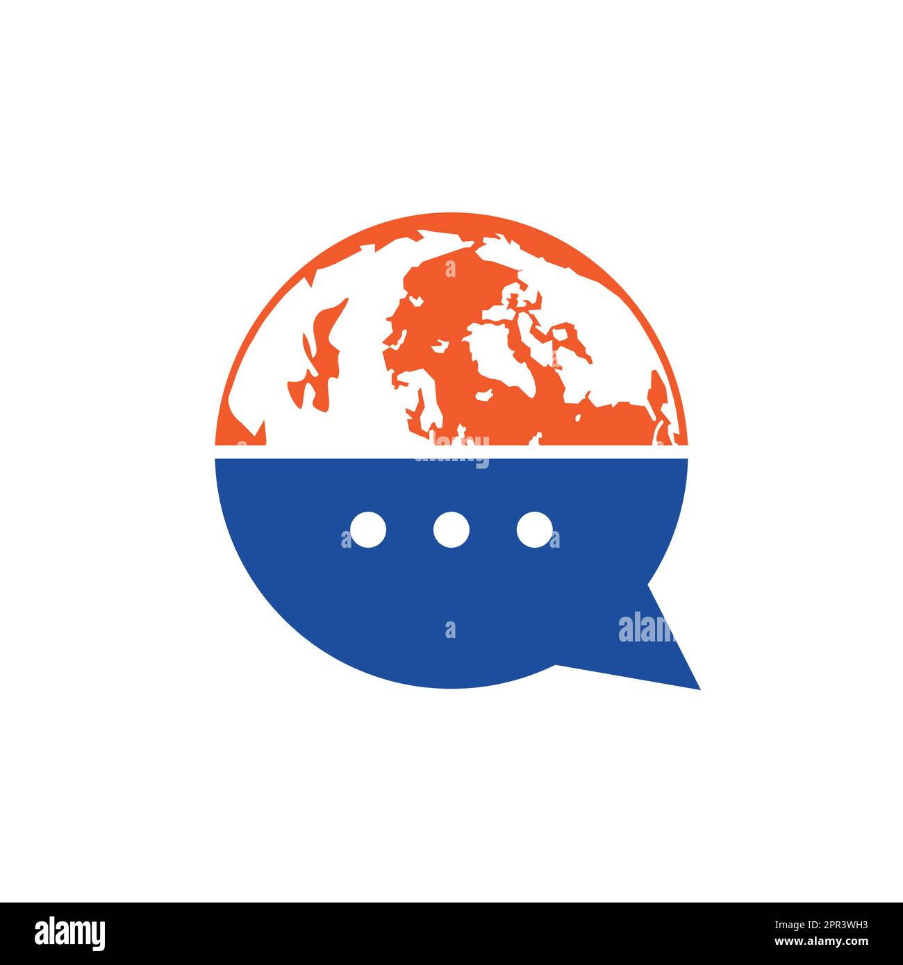 World chat vector logo design. Globe logo with bubble talk icon Stock ...
