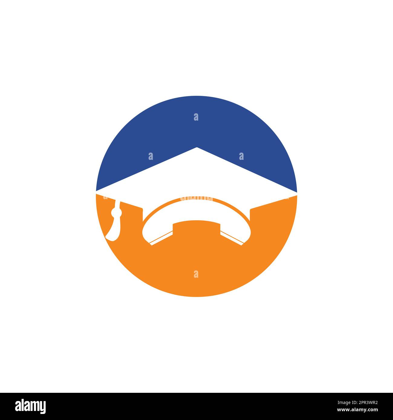 Education Call vector logo design template. Graduation cap and handset ...