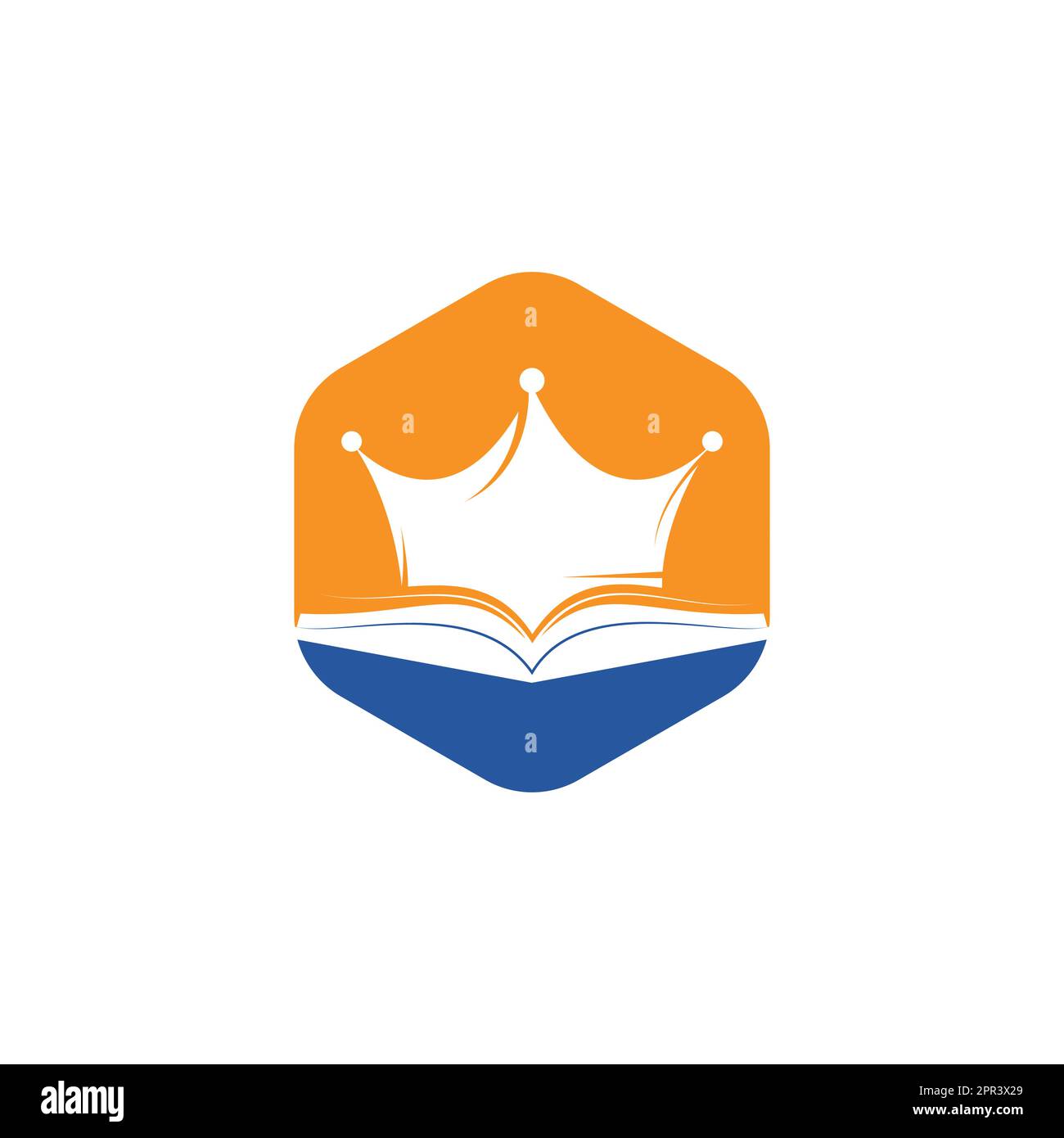 King Book vector logo template design. Vector book and crown logo ...