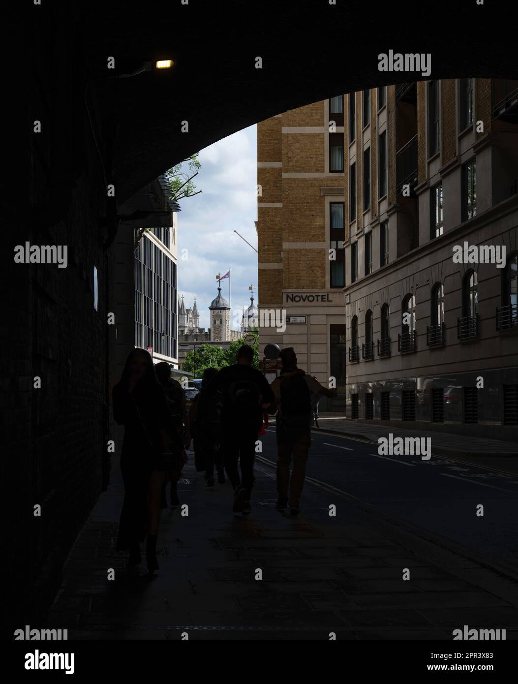 London - 05 21 2022: Railway underpass in Cooper's Row Stock Photo - Alamy