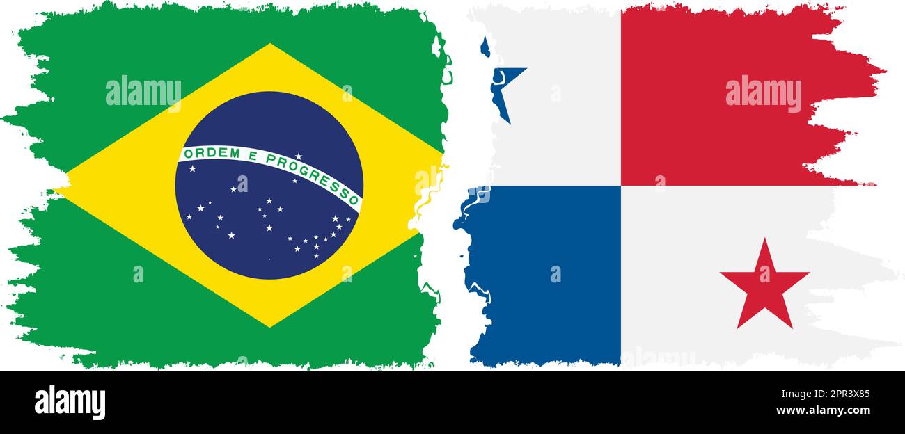 Panama and Brazil grunge flags connection, vector Stock Vector Image ...