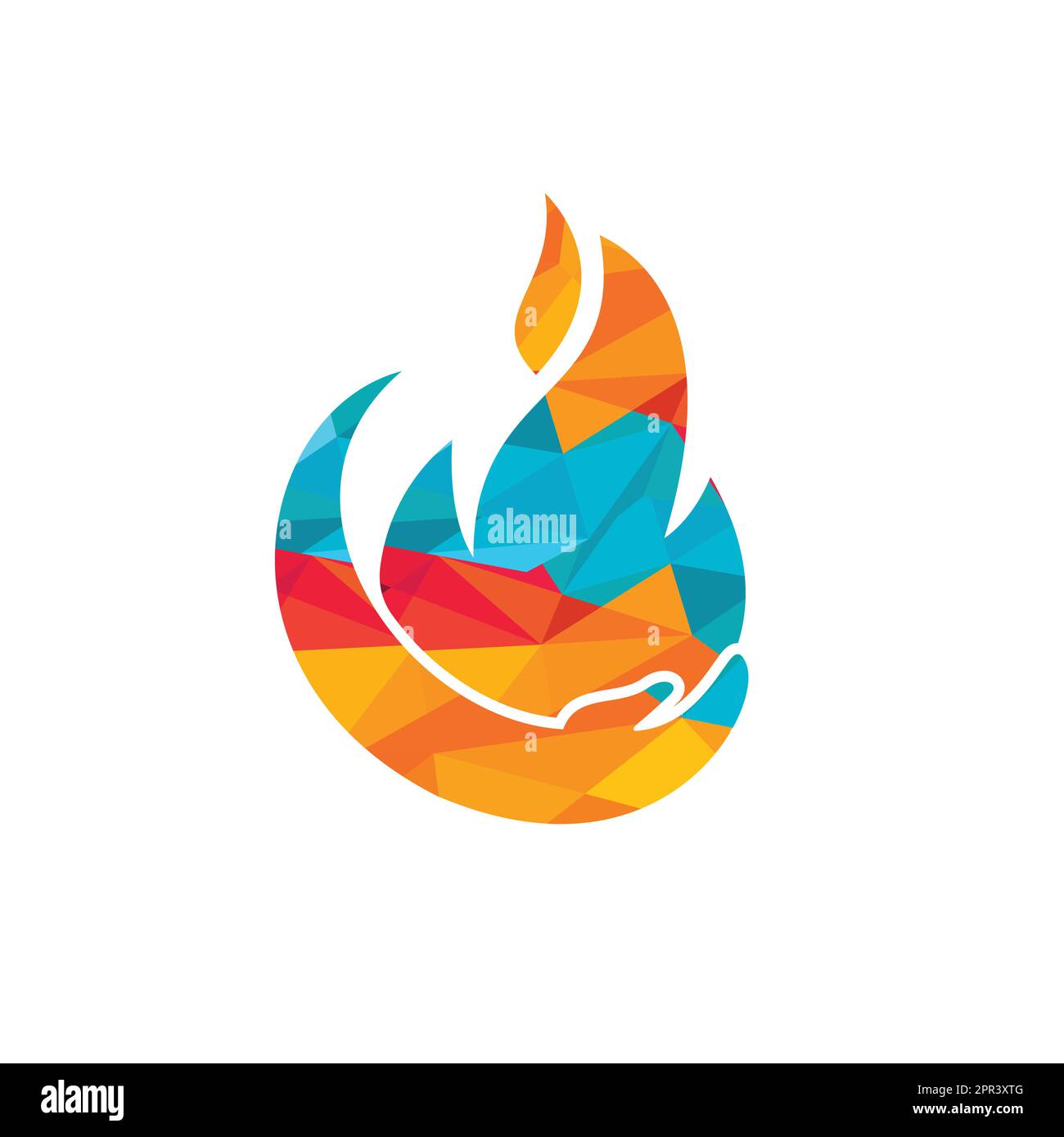 Fire care vector logo design concept. Hand and fire icon logo design ...