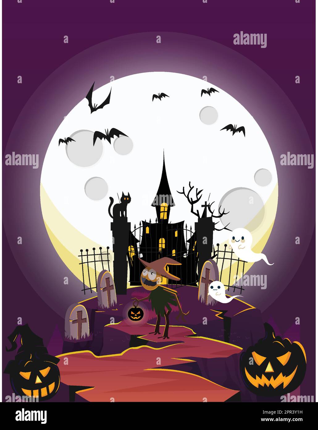 Fall moonlight Stock Vector Images - Alamy