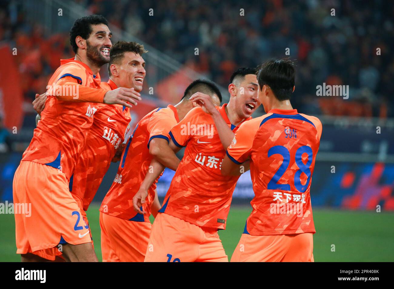 Jinan City, China, 25 April, 2023. Shandong Taishan Football Club ...