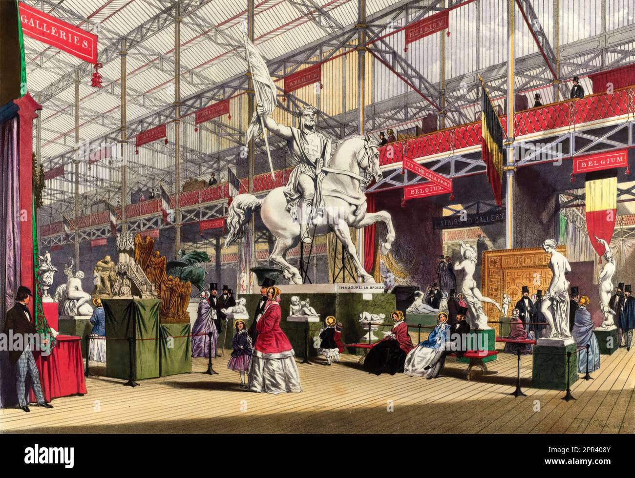 Belgium exhibit inside The Great Exhibition 1851 in London, England ...