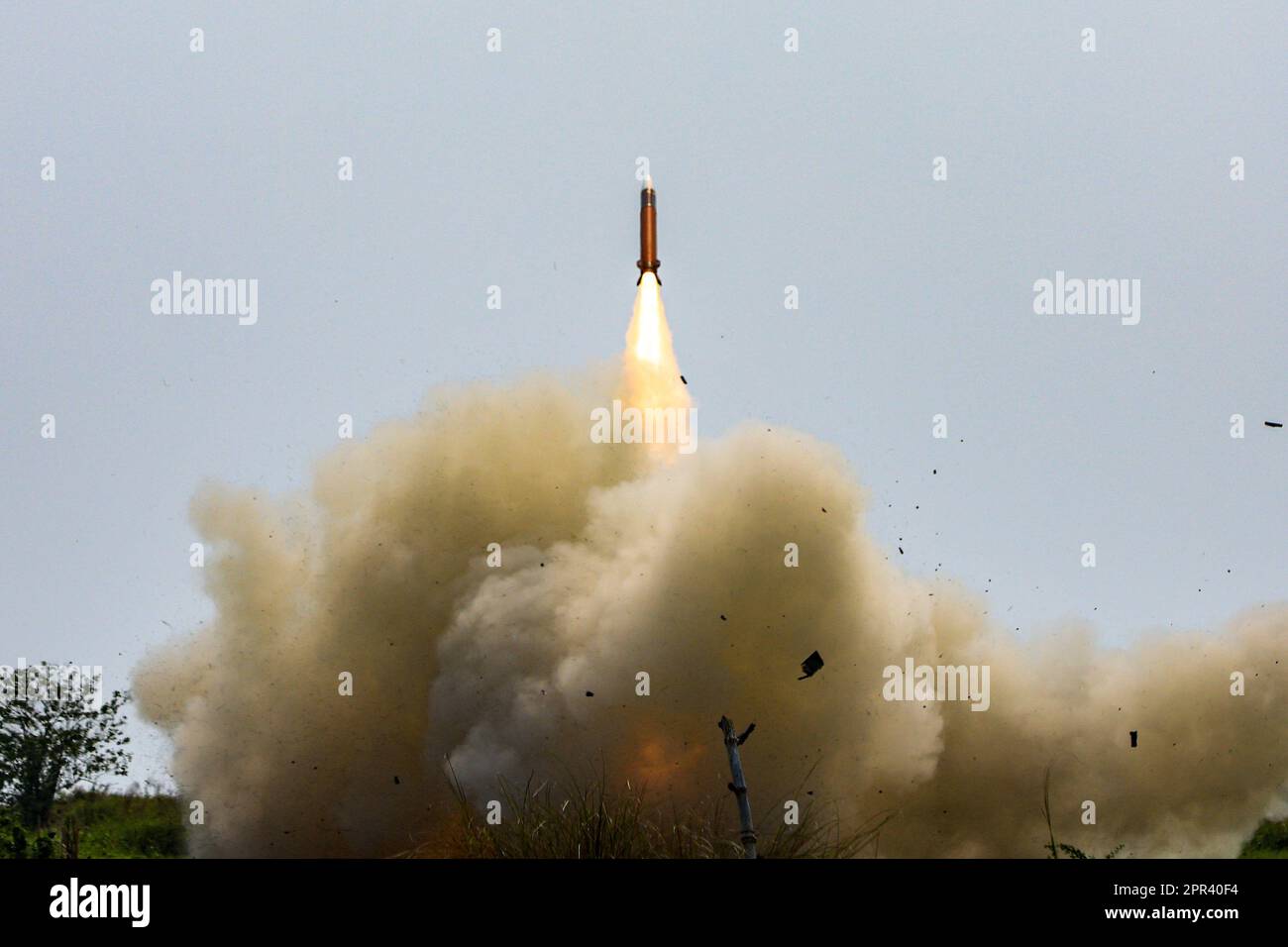 San Miguel, Zambales, The Philippines. 25th Apr, 2023. A missile is ...