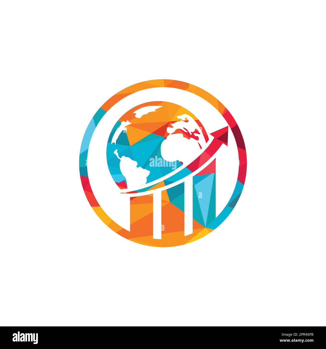 World Stats vector logo design template. World finance logo design ...