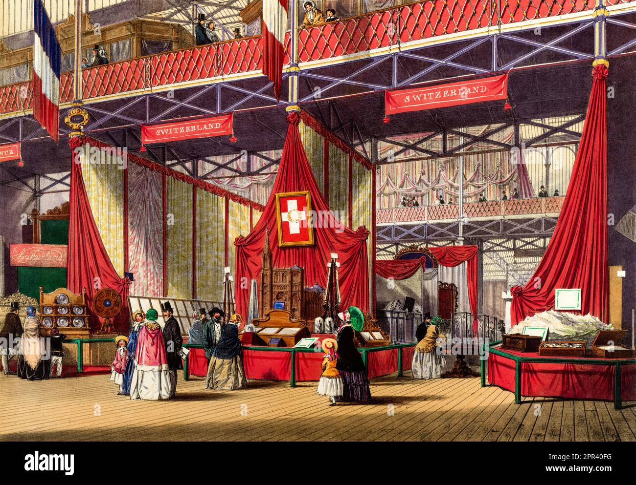 Switzerland exhibit inside The Great Exhibition 1851 in London, England ...