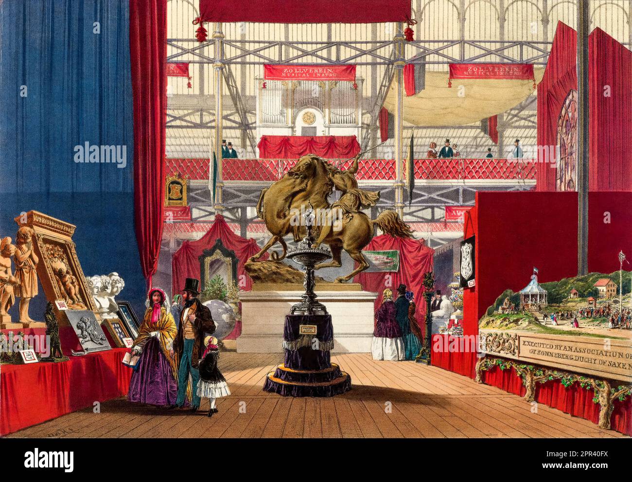 The Zollverein Customs Union exhibit inside The Great Exhibition 1851 ...