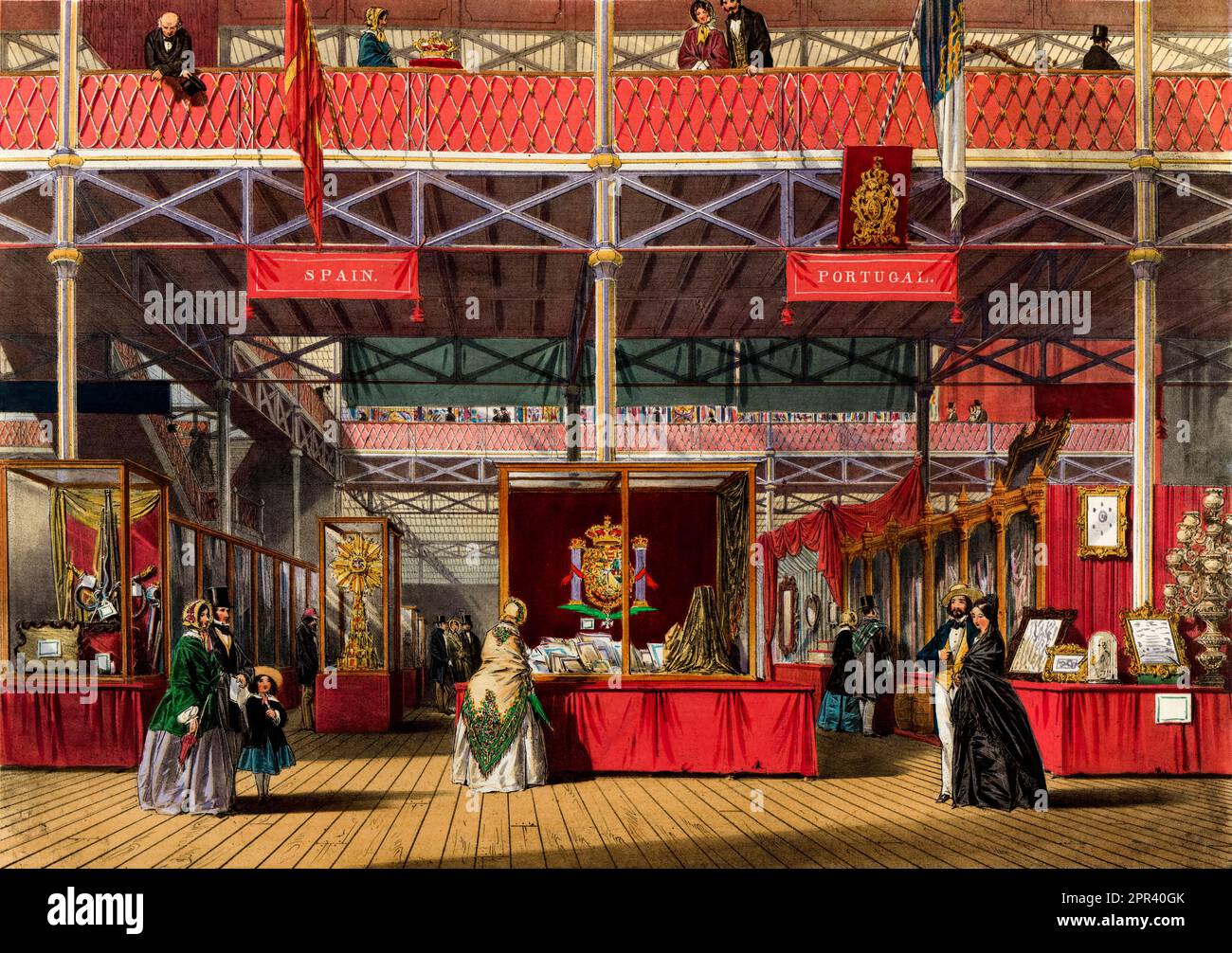 Spain and Portugal exhibits inside The Great Exhibition 1851 in London ...