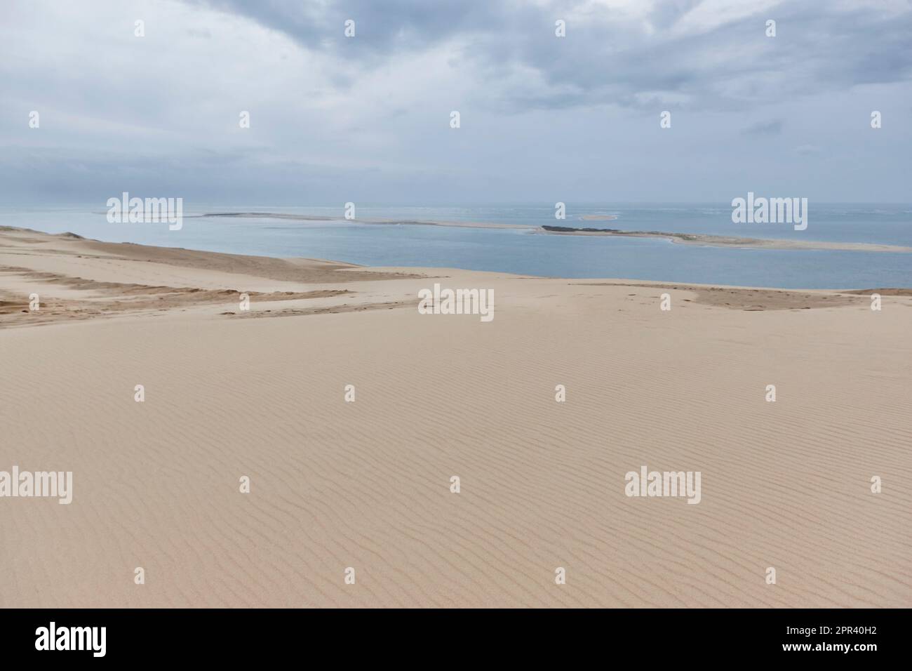 Pilat dune and atlantic ocean. Arcachon basin. Aquitaine, France Stock ...