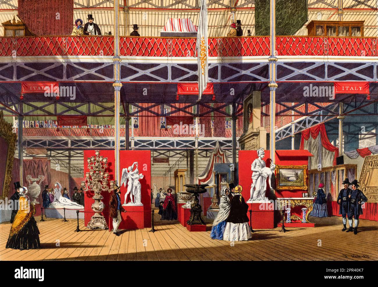 Italy exhibit inside The Great Exhibition 1851 in London, England ...