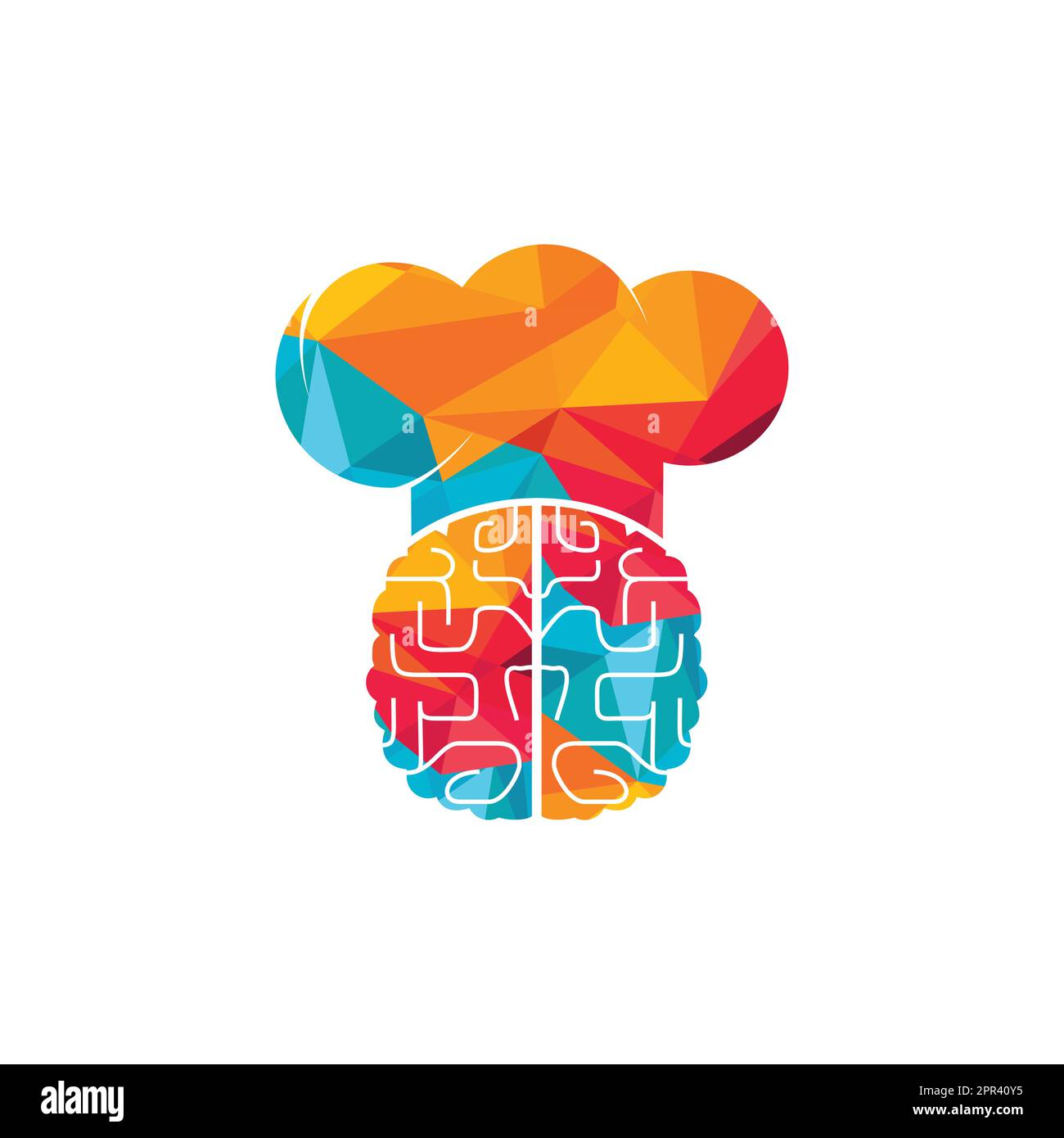 Smart chef vector logo design concept. Brain and chef hat icon Stock ...