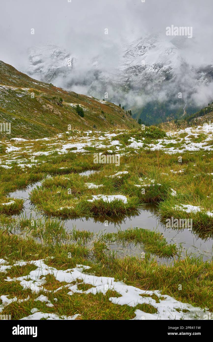 Onset of winter in the Kaunertal Valley, Austria, Tyrol, Kaunertal ...