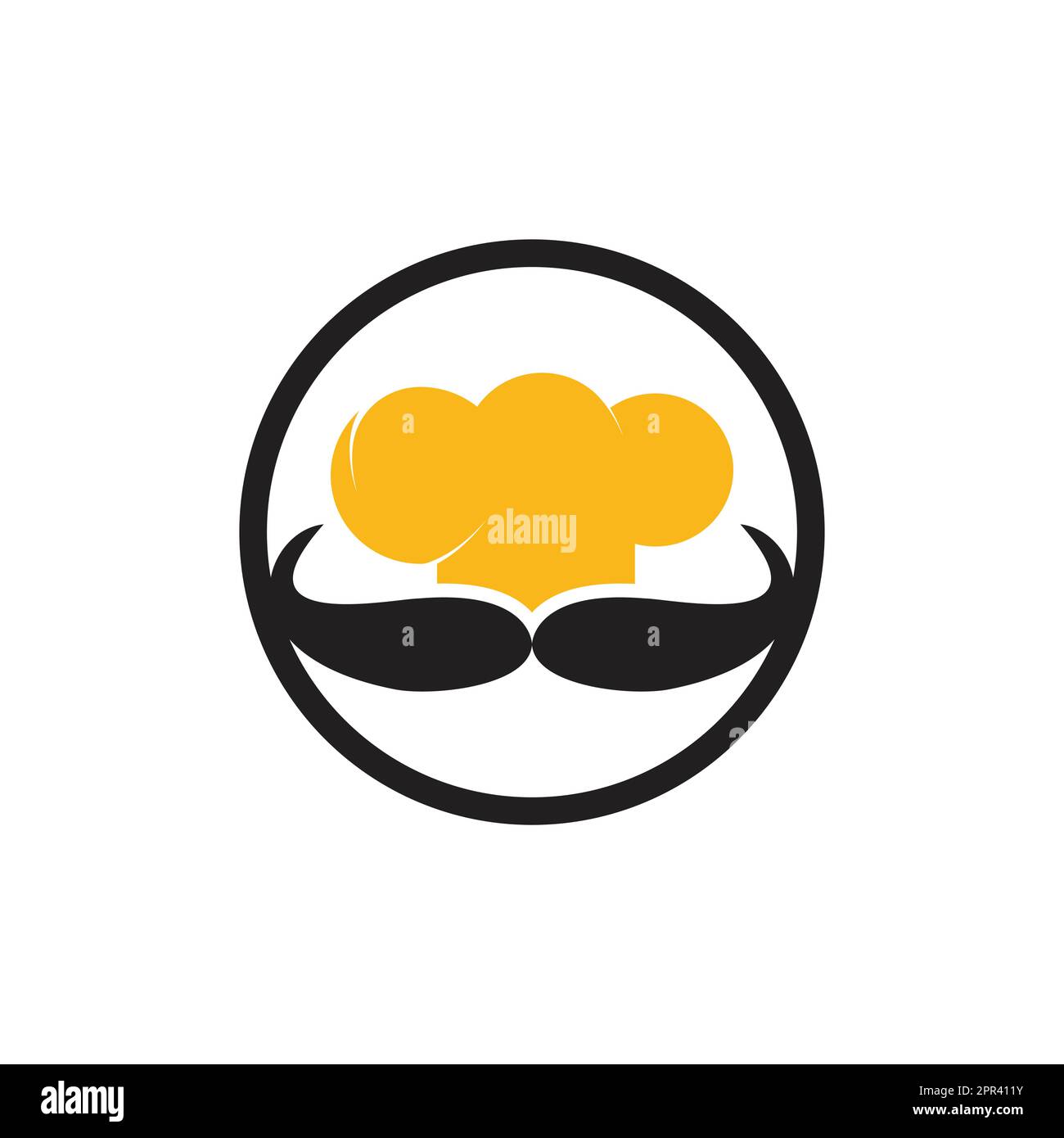 Mister Chef vector logo design template. Chef cap and mustache icon ...