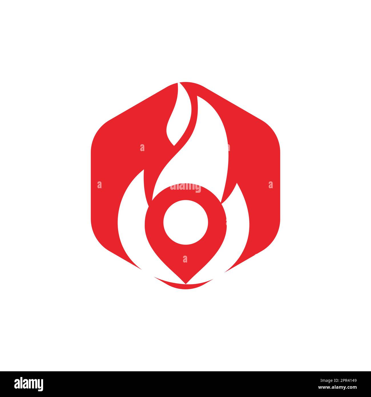 Fire pin vector logo design template. Fire location logo design concept ...
