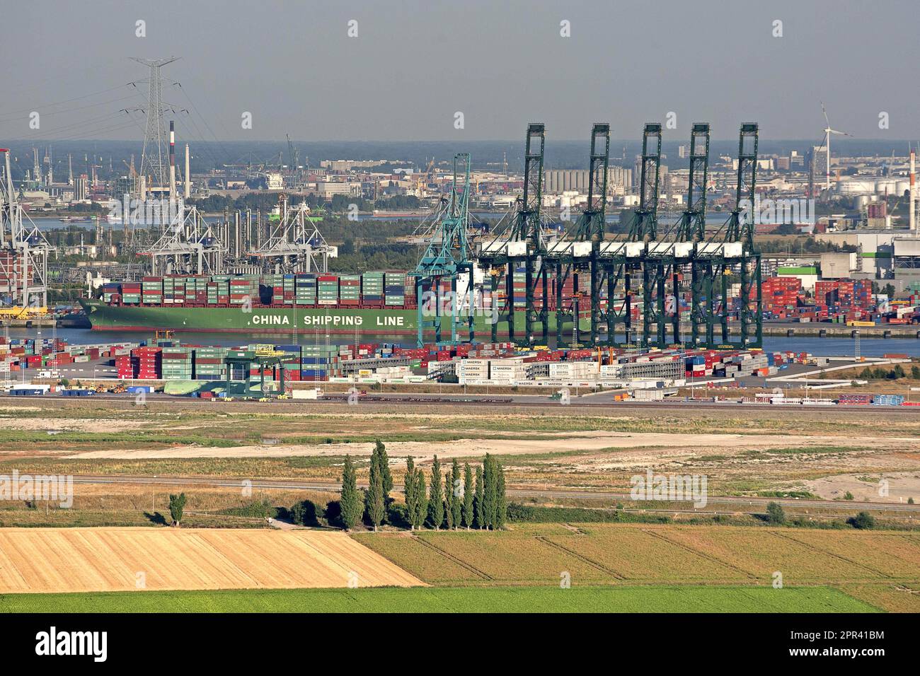 Antwerp harbour, aerial view, Belgium, Antwerp Stock Photo - Alamy