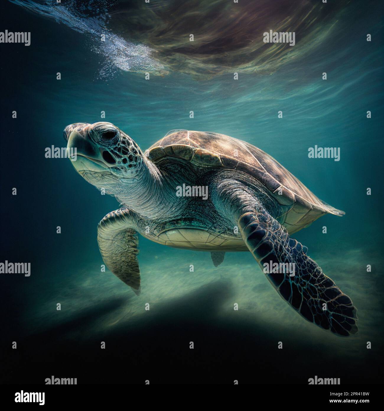 green sea turtle close up over coral reef in hawaii Stock Photo - Alamy