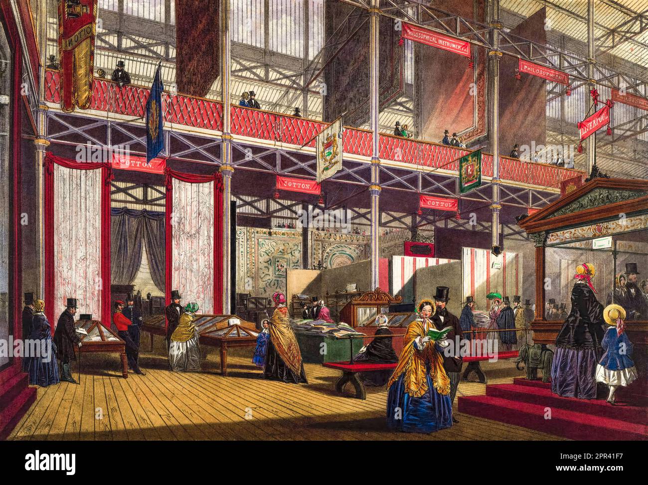 Cotton exhibits inside The Great Exhibition 1851 in London, England ...