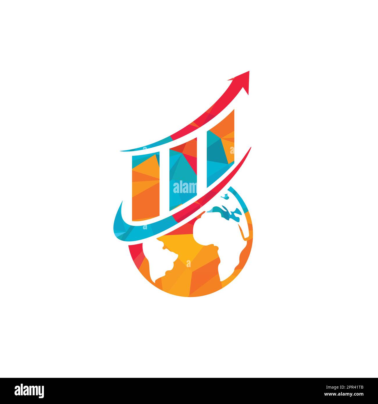 World Stats vector logo design template. World finance logo design ...