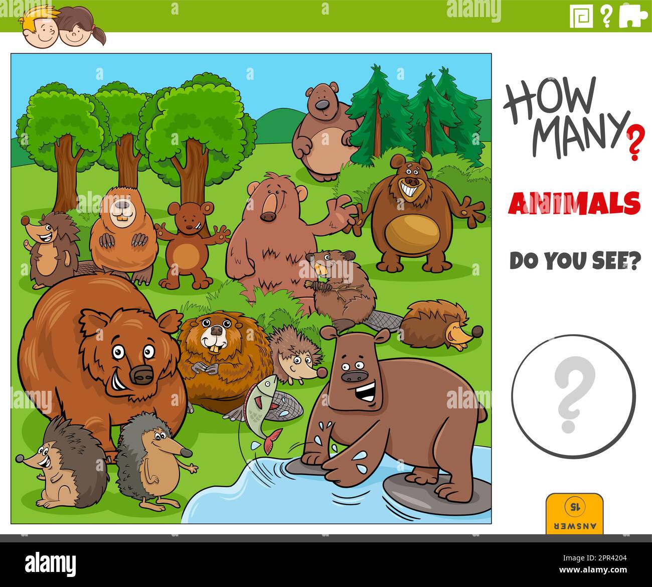 counting cartoon wild animals educational game Stock Vector Image & Art ...