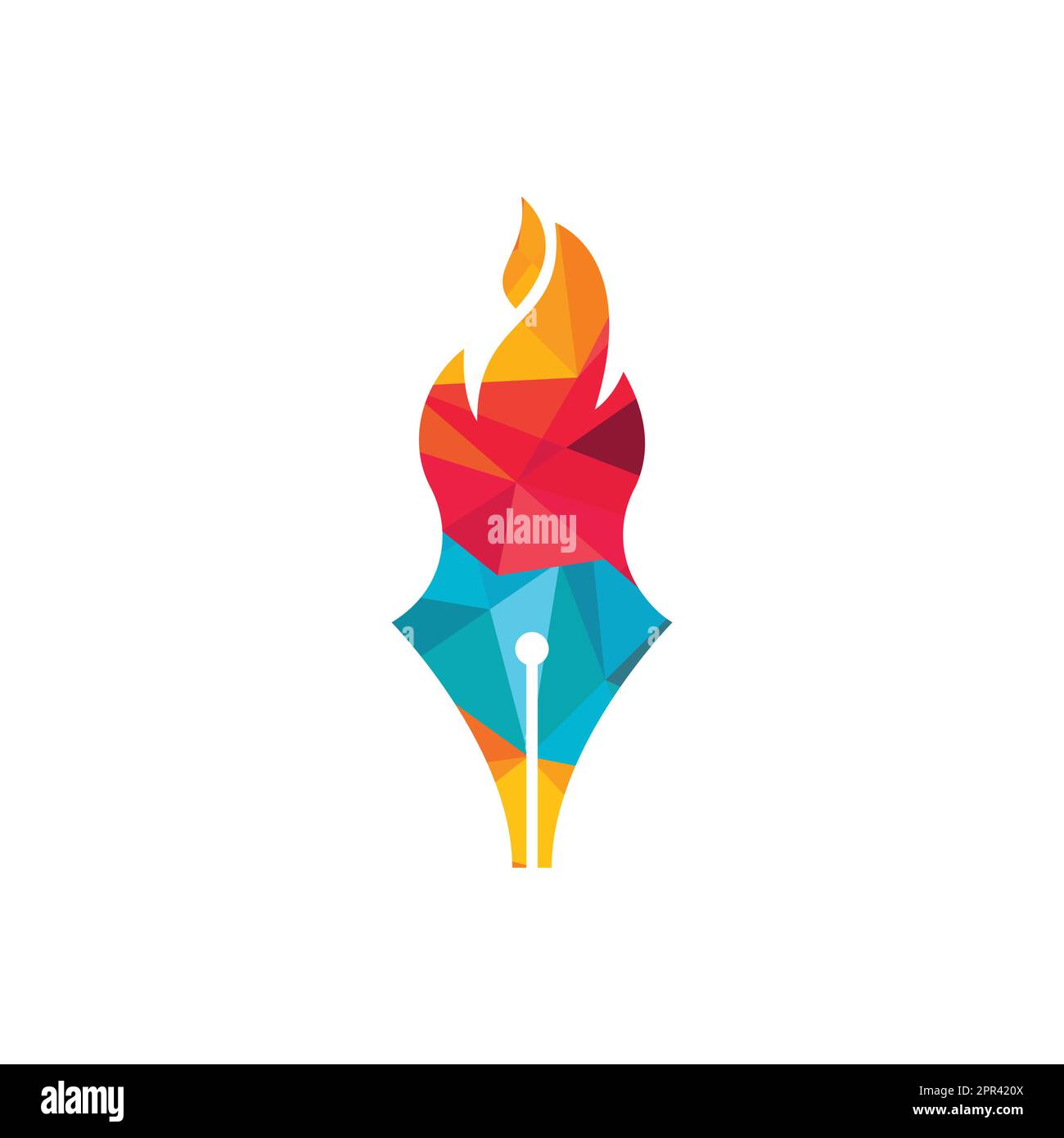 Fire Pen vector logo design concept. Hot writer vector logo icon Stock ...