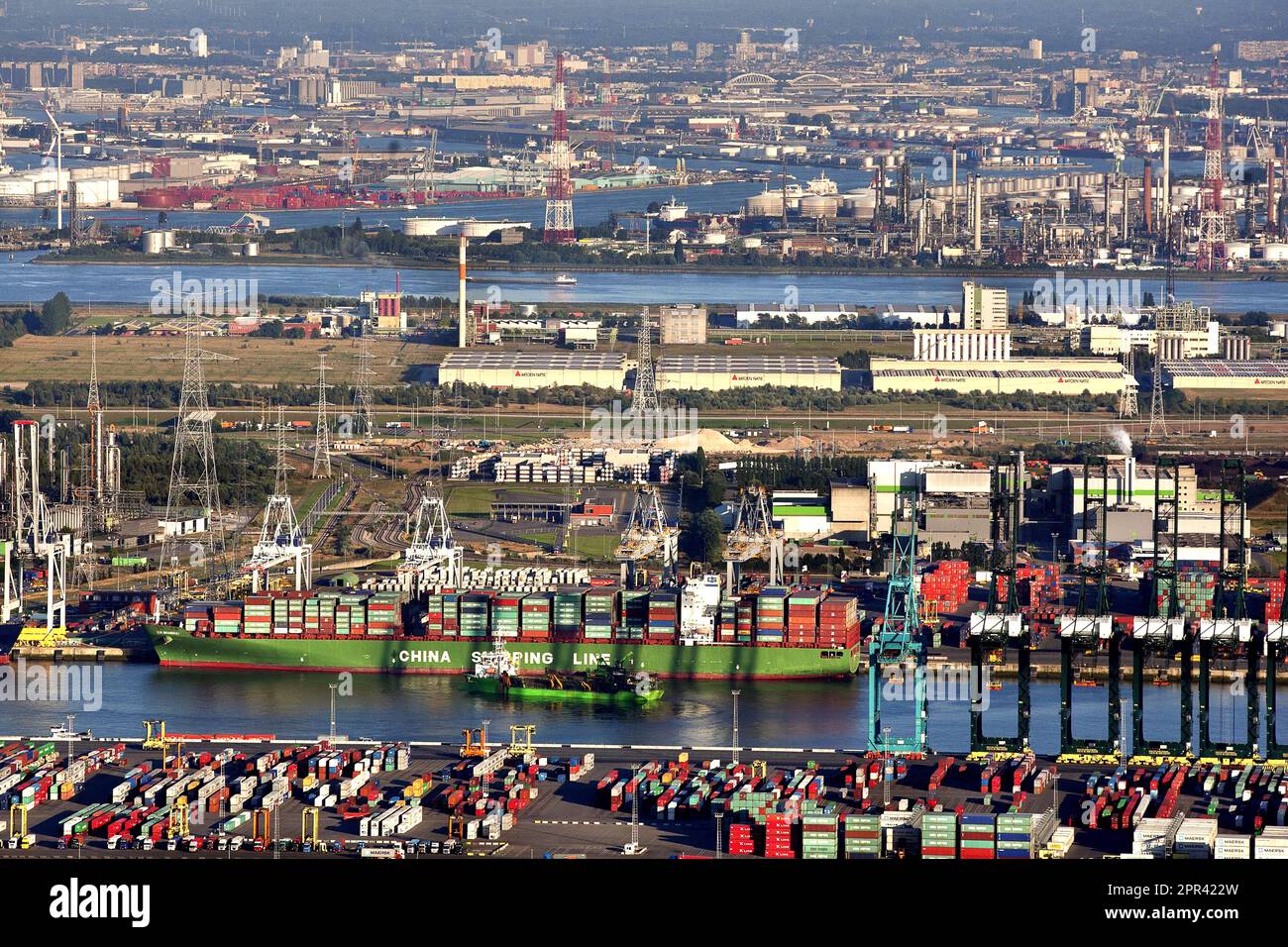 Antwerp harbour, aerial view, Belgium, Antwerp Stock Photo - Alamy