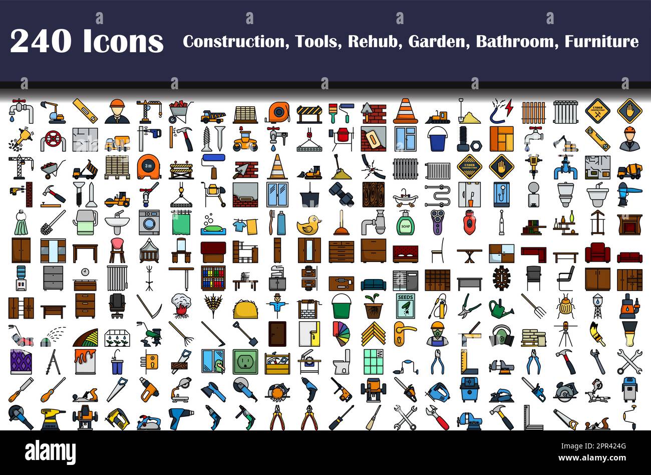 240 icons of construction hi-res stock photography and images - Alamy