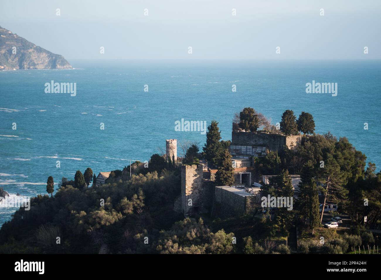 Remote village in a seacoast view, Cinque Terre, Liguria, Italy Stock ...