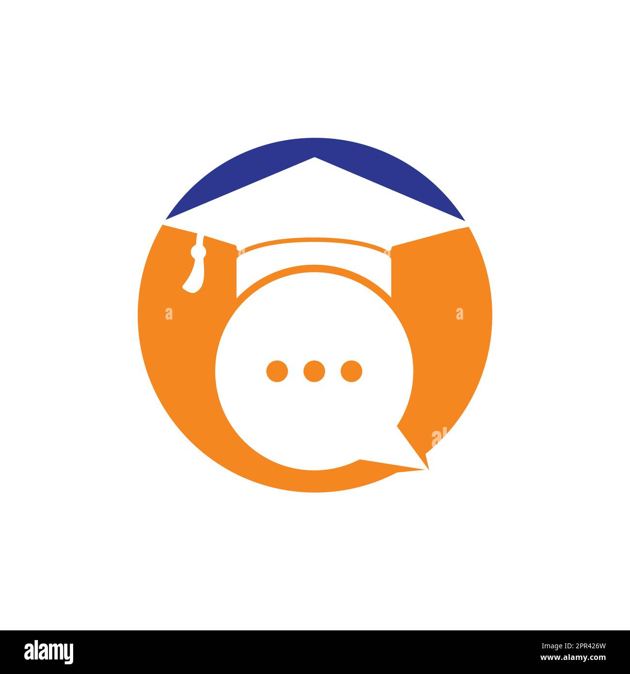 Student chat vector logo template. Chat bubble with a graduation cap ...