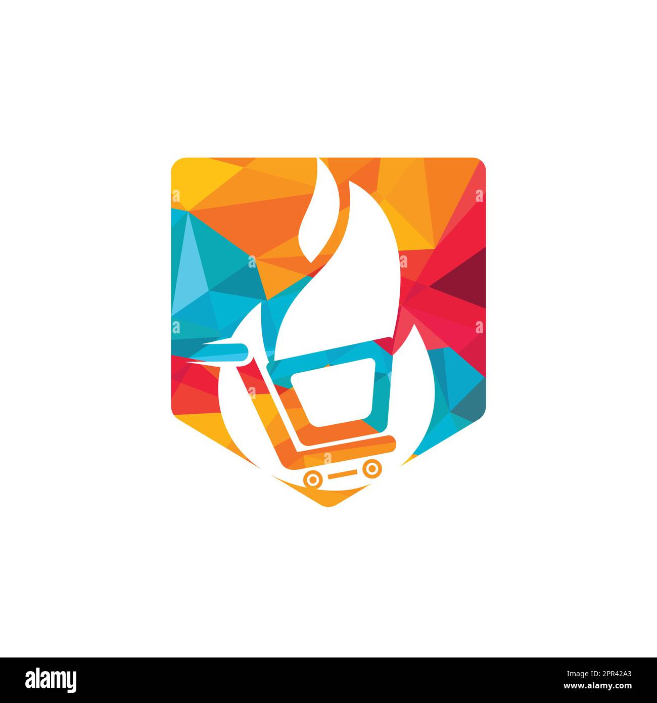 Fire cart shop vector logo design template. Hot Sale logo symbol or ...